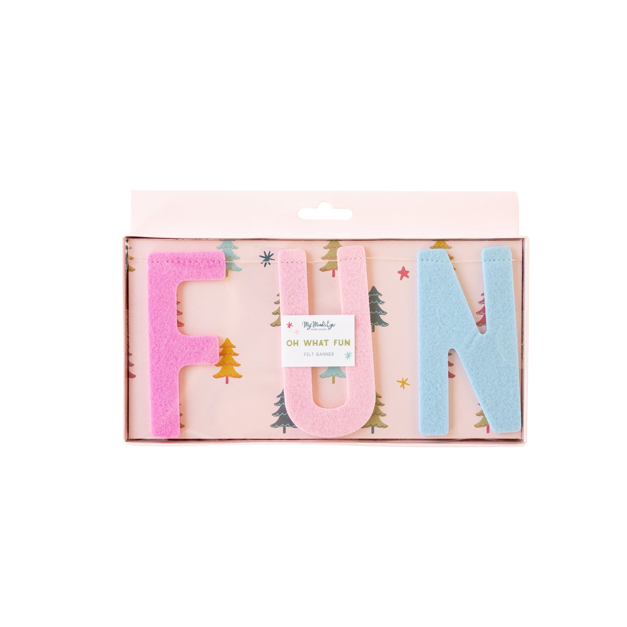 BRT1002 - Bright Holidays Oh What Fun Felt Banner – My Minds Eye Paper Goods Wholesale