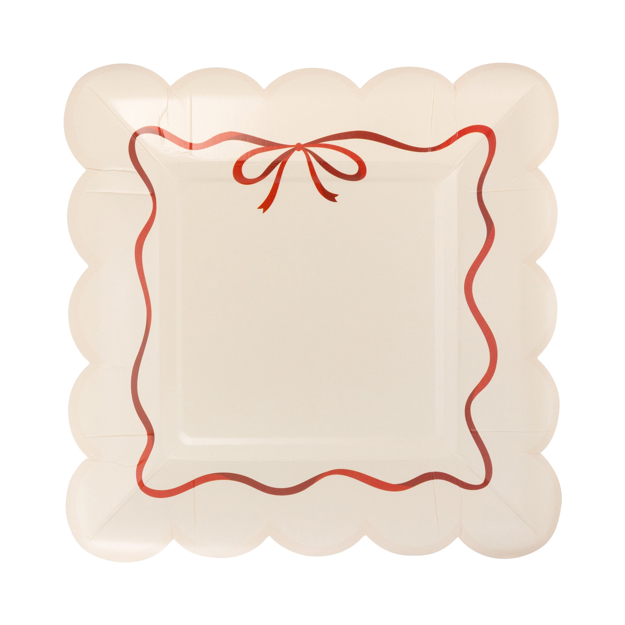 BOW1240 - Red Bow Border Plate – My Minds Eye Paper Goods Wholesale