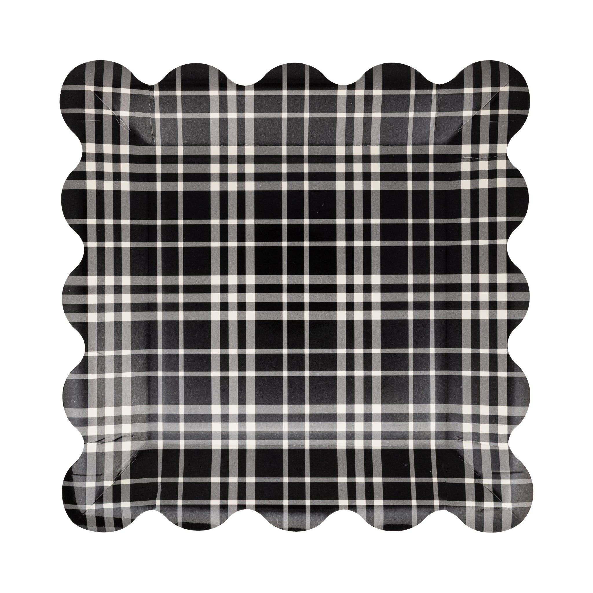 FAL1243 - Falloween Plaid Scalloped Square Paper Plate – My Minds Eye ...