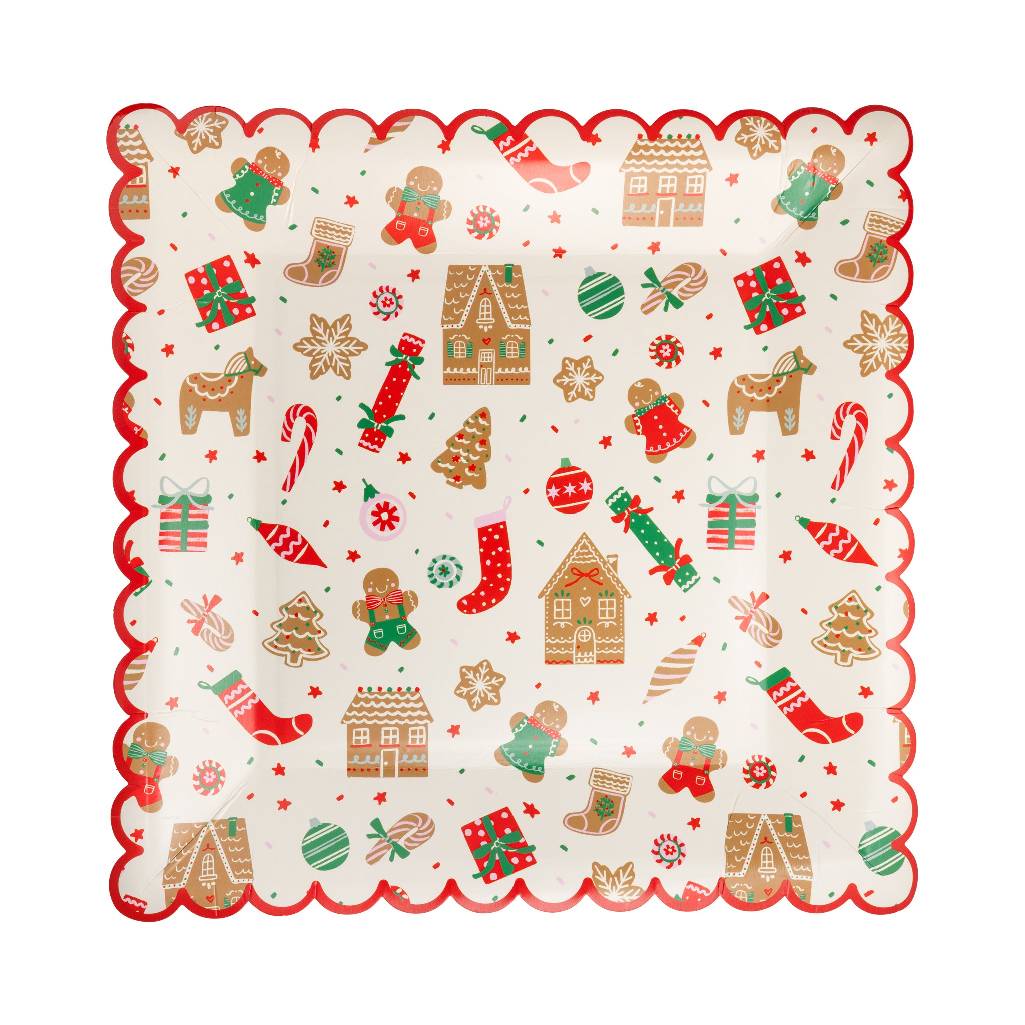 GBD1240 - Gingerbread Pattern Plate – My Minds Eye Paper Goods Wholesale